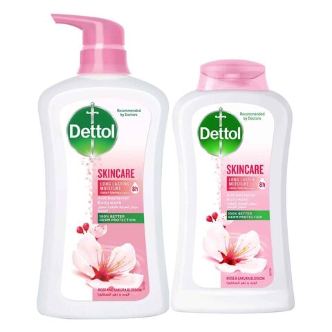 Dettol Skincare Antibacterial Rose And Sakura Blossom Bodywash Pink ...