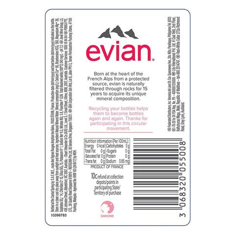Buy Evian Natural Mineral Water 500ml Pack of 24 Online - Shop ...