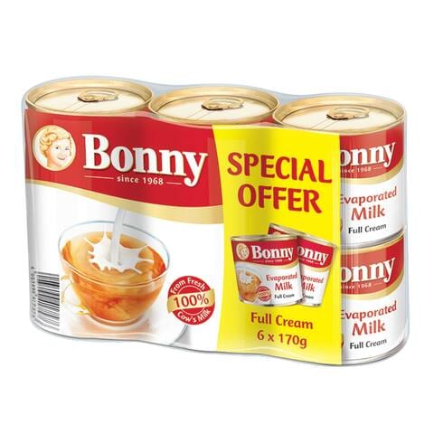 Bonny Full Cream Evaporated Milk 170g 5 + 1 Free price in Saudi Arabia ...