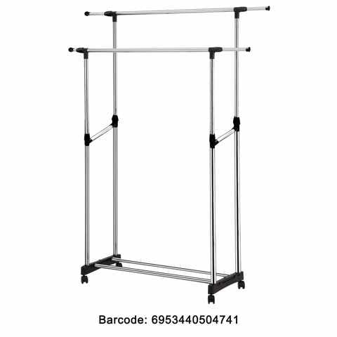 Double Pole Garment Rack With Wheels Silver price in UAE | Carrefour ...