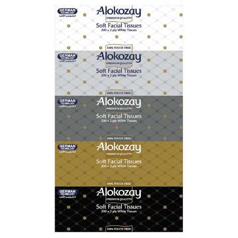 Alokozay Soft Facial Tissue 2 Ply 200 Sheets Pack of 5 price in UAE ...