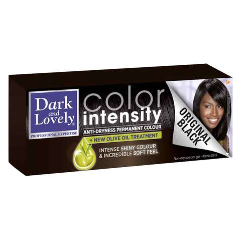 Buy Dark And Lovely Original Black Intensity Hair Color Cream 100ml ...