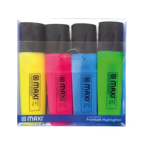 Maxi Premium Highlighter Multicolour 4 PCS price in UAE | Carrefour UAE ...