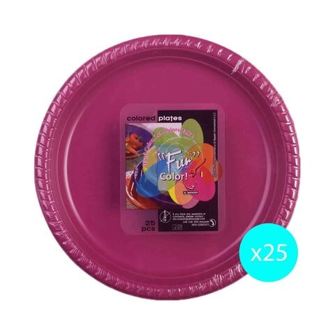 Fun Disposable Coloured Plate Plum 22cm 25 price in UAE | Carrefour UAE ...