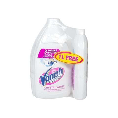 Vanish Crystal White Fabric Stain Remover Liquid, 3L+1L Free price in ...