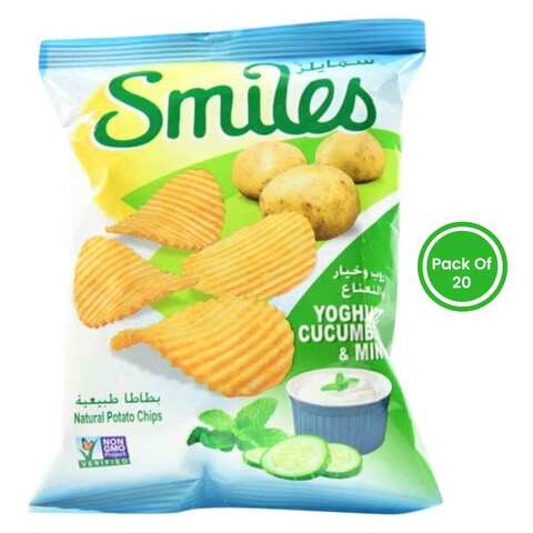 Smiles Yoghurt Cucumber And Mint Potato Chips 18g x Pack of 20 price in ...