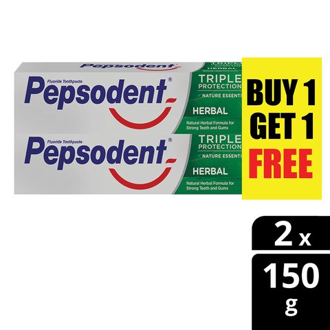 Buy Pepsodent Triple protection herbal value pack 150G Online ...