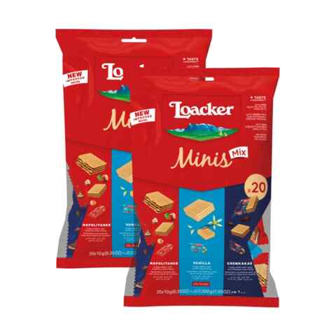 Loacker Classic Minis Mix Napolitaner Cremkakao And Vanilla Wafers 200g ...