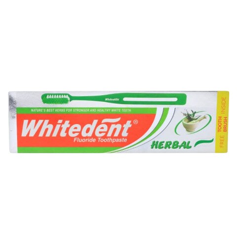 Buy Whitedent Herbal Toothpaste 190g + Toothbrush Free Online ...