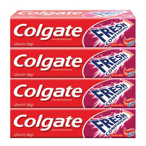 Colgate Fresh Confidence Fluoride Toothpaste Extreme Red 125ml Pack of ...
