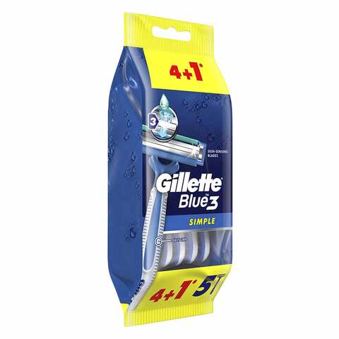 Buy GILLETTE RAZOR BLUE III PLUS 4+1 Online - Carrefour Kenya