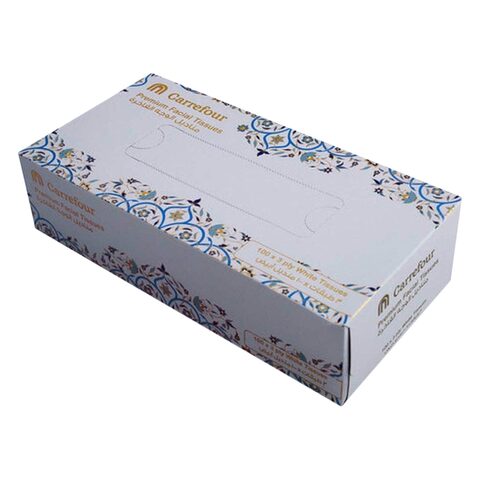 Carrefour Premium Facial Tissue 100 Pieces White