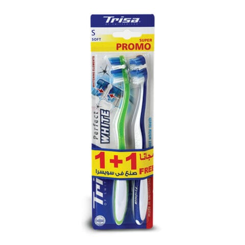 Trisa Of Switzerland Comfort Duo Soft Toothbrush Multicolour 2 count ...