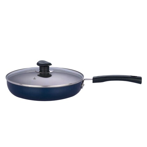 Buy Vinod Cookware Non Stick Fry Pan With Lid Blue 22cm Online ...