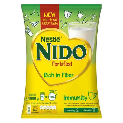 Nestle Nido Grow Fiber Milk Powder 1800g price in Kuwait | Carrefour ...
