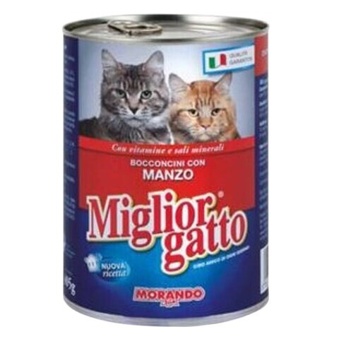 Buy MorAndo Miglior Gatto Bocconcini Beef Cat Food 405g Online ...