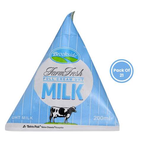Buy Brookside Long Life Uht Whole Milk 200Ml X Pack Of 21 Online ...