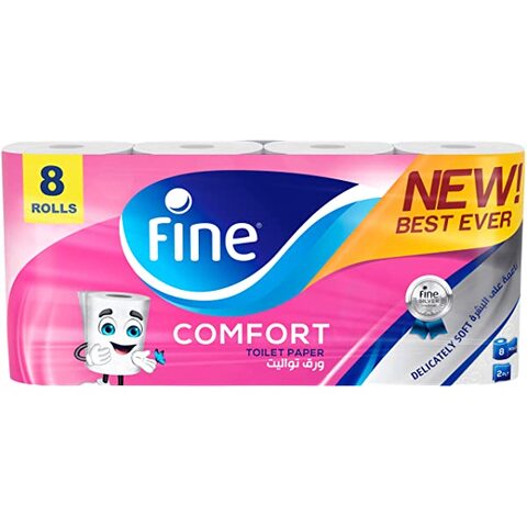 FINE COMFORT TOILET PAPER ROLL 8PCS price in Kuwait | Carrefour Kuwait ...