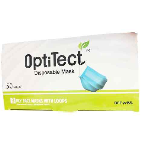 OptiTect Mask 3 Ply Disposable Mask For Kids Blue Pack of 50 price in ...