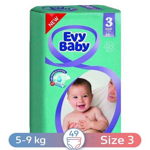 Evy Baby Baby Diapers , Midi Size 3 - 46 Diaper price in Egypt ...
