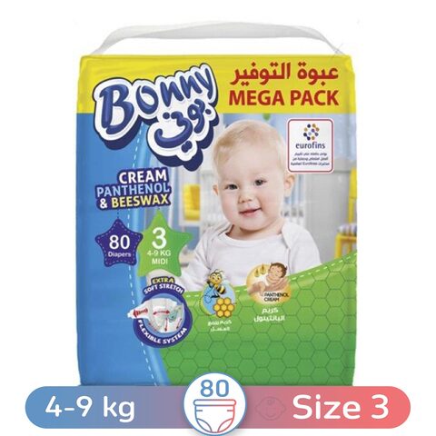Bonny Baby diapers - Midi size 3- Mega pack - 80 diapers price in Egypt ...