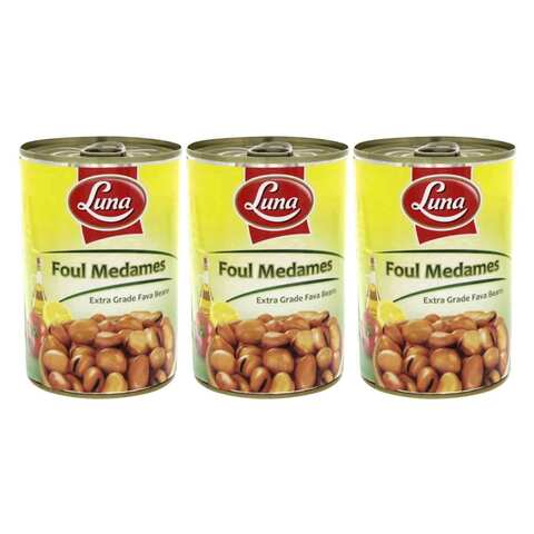Luna Foul Medames American Extra Grade Fava Beans 380g x Pack of 3 ...