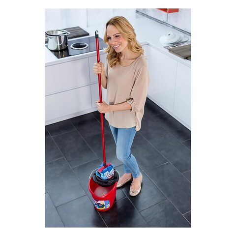 Buy Vileda Supermocio Bucket And Wringer Mop 10L Red/Black Online ...
