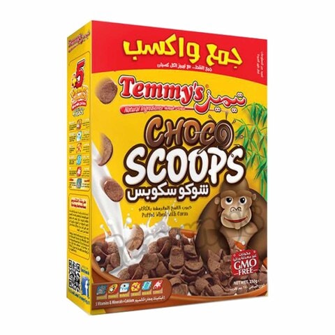 Temmys Choco Scoops Cereal box - 250 grams price in Egypt | Carrefour ...