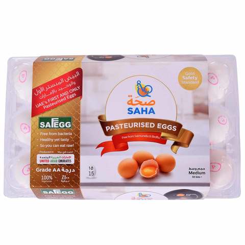 Saha Pasteurized Shell Large Eggs 15 PCS price in UAE | Carrefour UAE ...