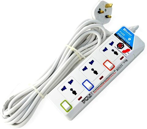 NARKEN E-Series Electric Extension 3 socket 5 meter Power Strip Max ...