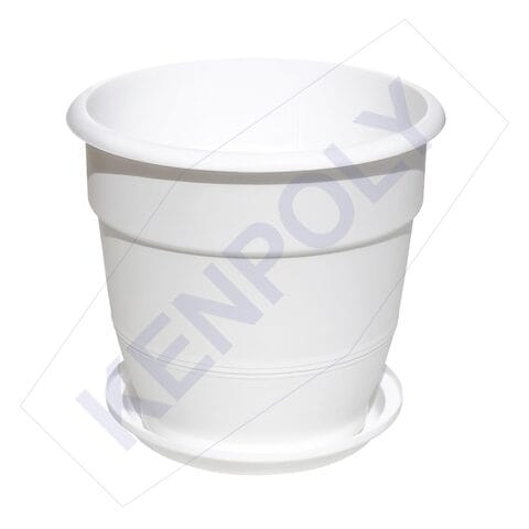 Buy KENPOLY PLANTER NO.3 WITH DISH WHT Online - Carrefour Kenya