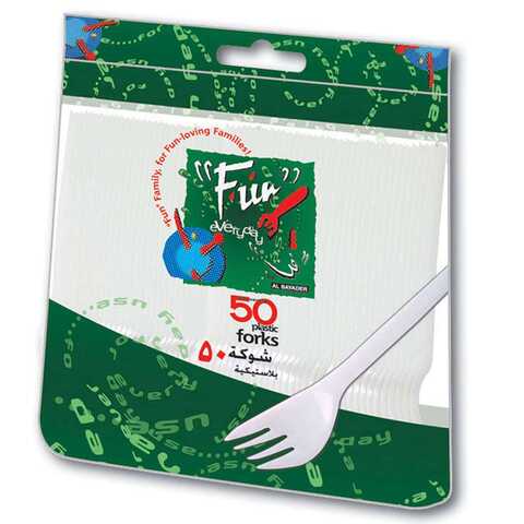 Fun Everyday Plastic Forks White 6.5inch 50 PCS price in UAE ...