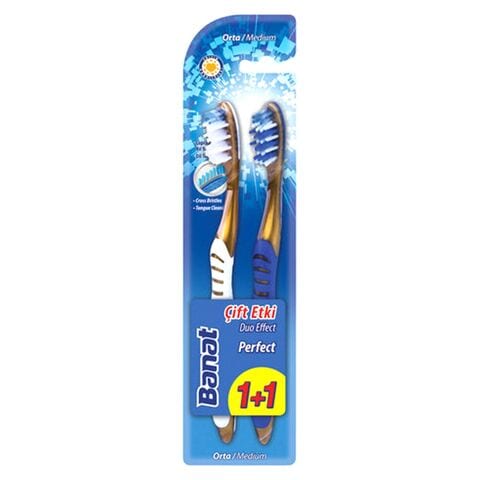 Banat perfect duo effect orta medium toothbrush 1+1 piece price in ...