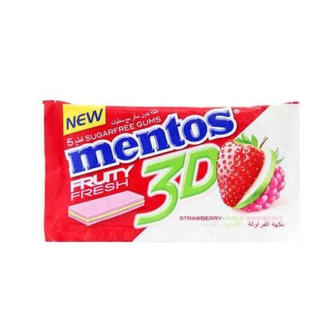 Buy Mentos 3D Strawberry Apple Raspberry Chewing Gum - 8.5 gram Online ...