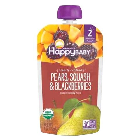 Happy Family Organics Clearly Crafted Stage 2 Pears Squash Blackberries ...