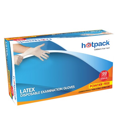 Hotpack - Powder Free Latex Gloves - Medium 100Pcs price in UAE ...