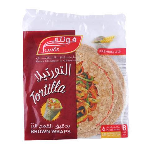 Fonte Tortilla Brown Wraps Bread 6 Pieces 250g price in Saudi Arabia ...