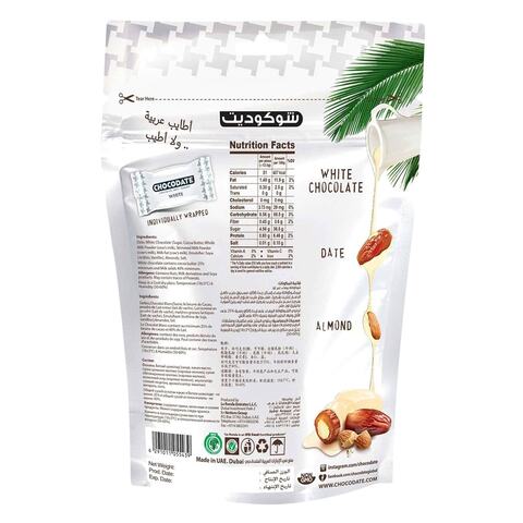 Buy Chocodate White Chocolate Dates With Almonds 100g Online ...