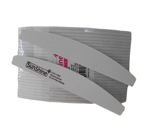 Sunshine Nail File Moon Shape White 100/180 Grit 25pcs/pack price in ...