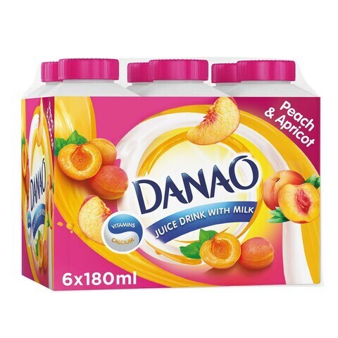 Danao Juice Drink with Milk Peach Apricot 180ml x 6 pack price in ...