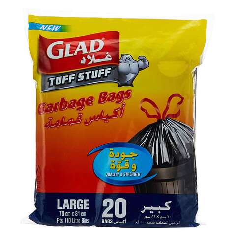 GLAD GARBAGE BAGS LARGE 70X81CM X20 price in Kuwait | Carrefour Kuwait ...