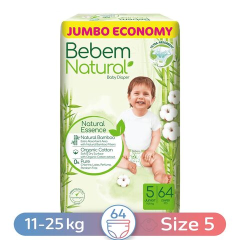 Bebem Natural Baby Diaper Junior - 64 Diapers price in Egypt ...