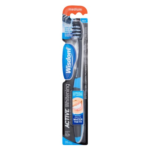 Buy Wisdom Active Whitening Charcoal Toothbrush Medium Online ...