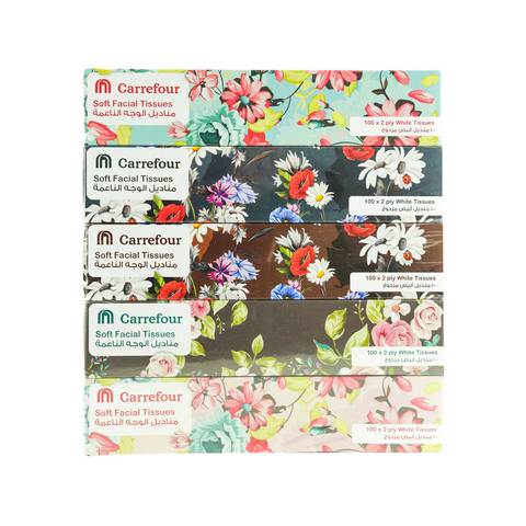 Carrefour Classic Tissues 100 sheets Pack of 5 price in UAE | Carrefour ...