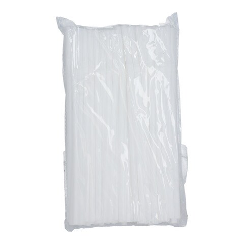 White Plastic Straw 100 pcs