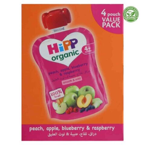 Hipp Organic Peach Apple Blueberry And Raspberry Juice 90g Pack of 4 price in UAE | Carrefour ...