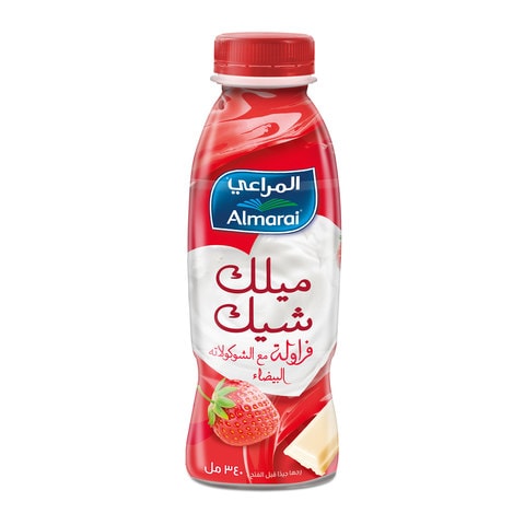 Almarai Strawberry With White Chocolate Milkshake 340ml price in Saudi ...