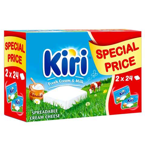 Buy Kiri Spreadable Cream Cheese Squares, 24 portions x 2 packs,48 ...