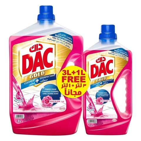 DAC Gold Rose Bloom Multi Purpose Super Disinfectant Cleaner Pink 3L ...