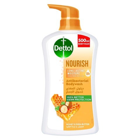 Dettol Nourish Anti-Bacterial Honey Shea Butter Body Wash 500ml price in UAE | Carrefour UAE ...